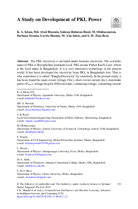 (PDF) A Study on Development of PKL Power