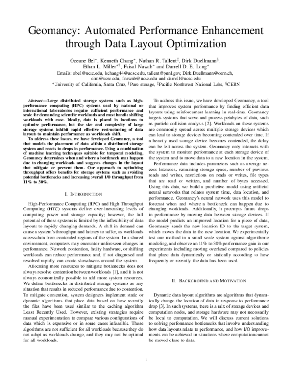(PDF) Geomancy: Automated Performance Enhancement through Data Layout Optimization