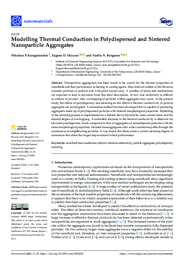 (PDF) Modelling Thermal Conduction in Polydispersed and Sintered ...