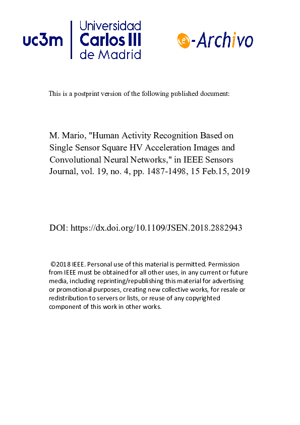 (PDF) Human Activity Recognition Based on Single Sensor Square HV Acceleration Images and ...