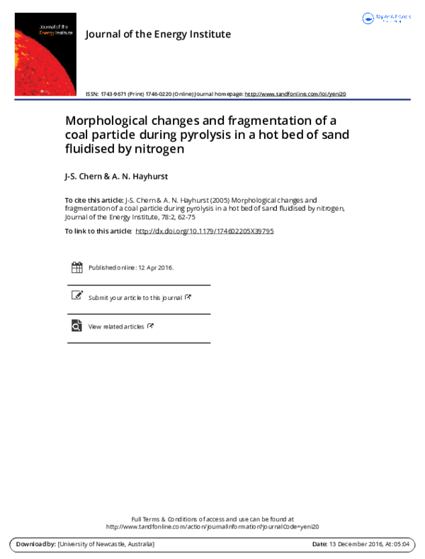 (PDF) Morphological changes and fragmentation of a coal particle during pyrolysis in a hot bed ...