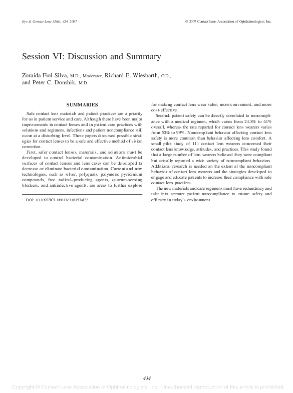 (PDF) Session VI: Discussion and Summary