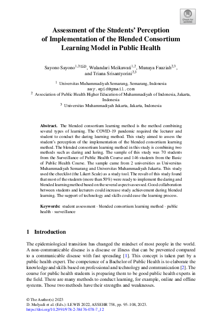 (PDF) Assessment of the Students’ Perception of Implementation of the ...