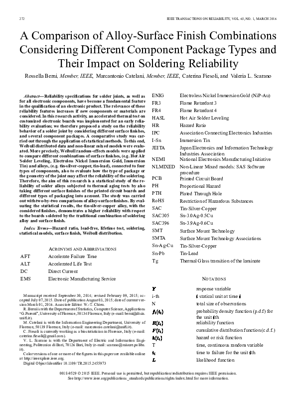 (PDF) A Comparison of Alloy-Surface Finish Combinations Considering ...