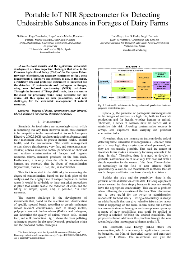 (PDF) Portable IoT NIR Spectrometer for Detecting Undesirable Substances in Forages of Dairy Farms