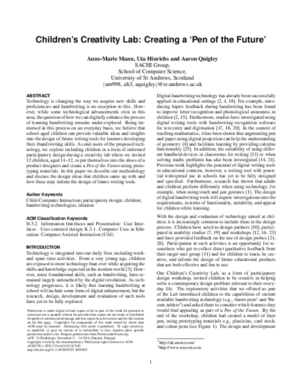 (PDF) Children's Creativity Lab