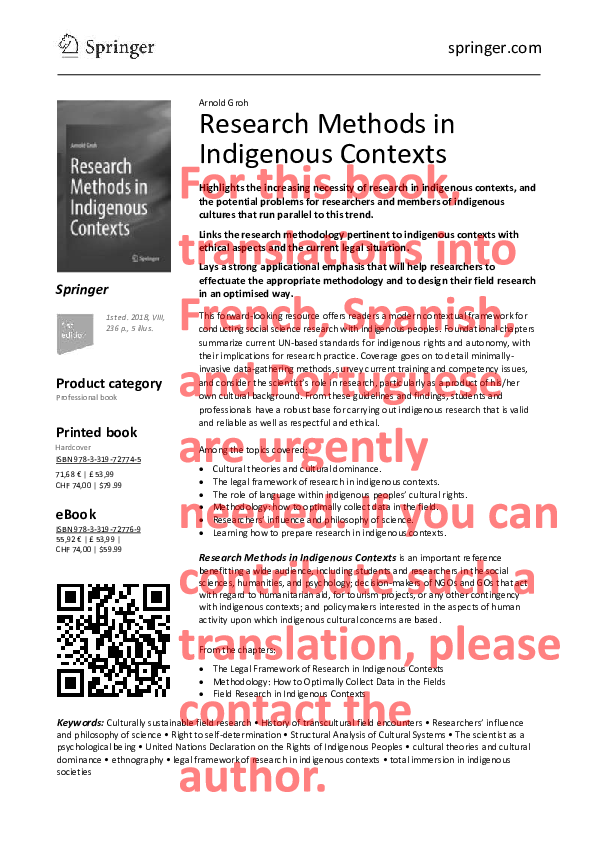 (PDF) Research Methods in Indigenous Contexts