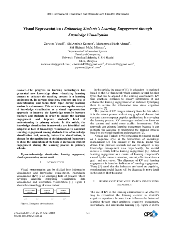 (PDF) Visual Representation: Enhancing Students' Learning Engagement through Knowledge Visualization