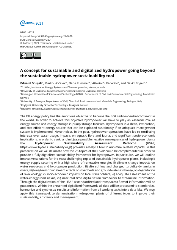 (PDF) A concept for sustainable and digitalized hydropower going beyond ...