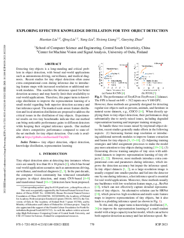 Pdf Exploring Effective Knowledge Distillation For Tiny Object Detection