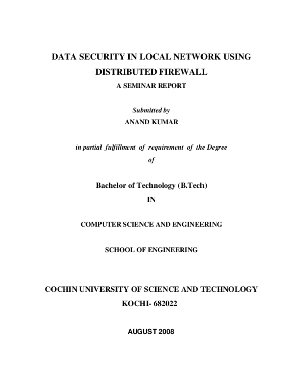 (PDF) Data Security in Local Network using Distributed Firewall : A Review | Swapnil Sawalkar ...