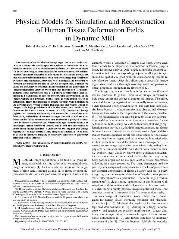 (PDF) Physical Models for Simulation and Reconstruction of Human Tissue ...