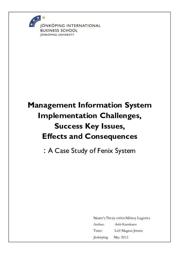(PDF) Management Information System Challenges, Success key issues ...