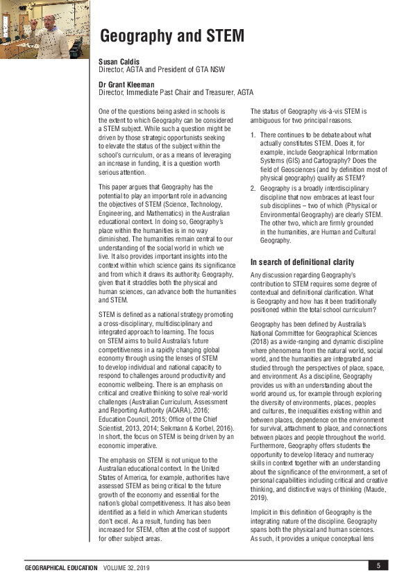 (PDF) Geography and STEM