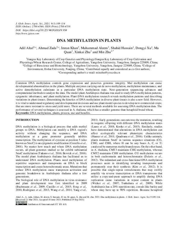 (PDF) Dna Methylation in Plants