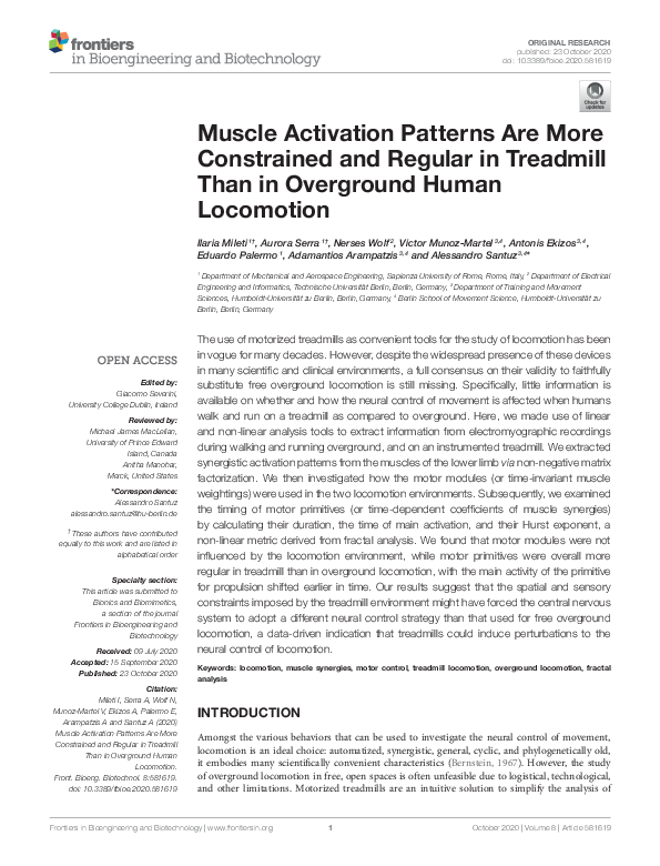 (PDF) Muscle activation patterns are more constrained and regular in ...