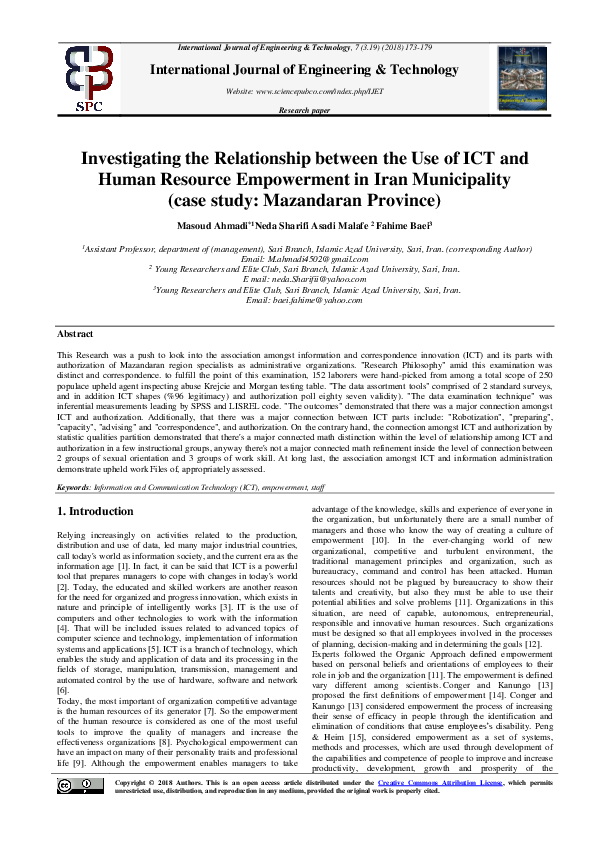 (PDF) Investigating the Relationship between the Use of ICT and Human ...