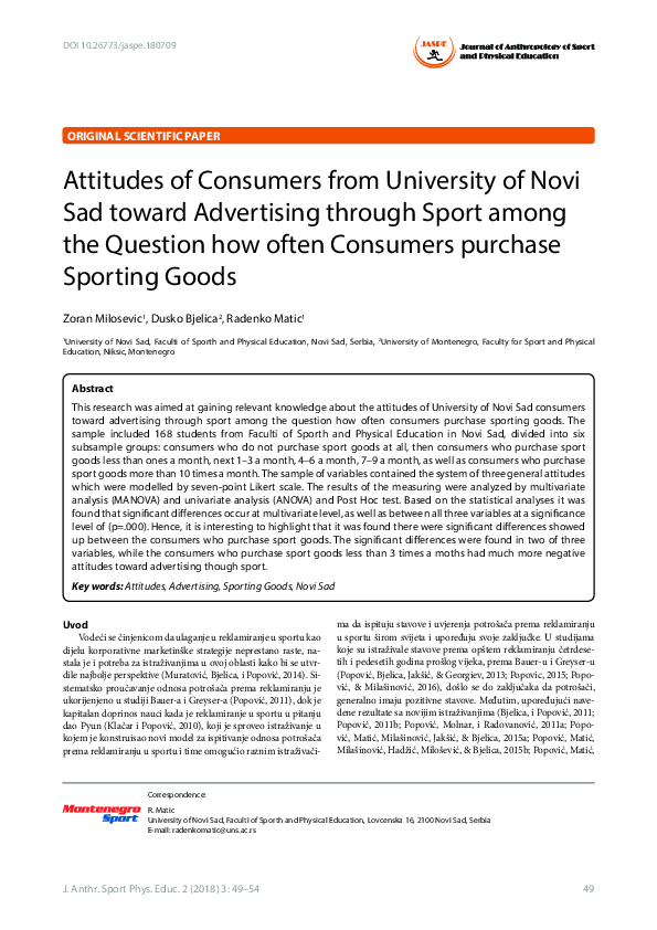 (PDF) Attitudes of Consumers from University of Novi Sad toward ...