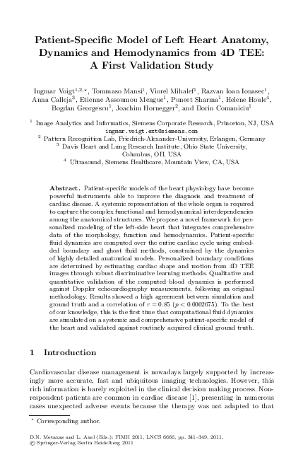 (PDF) Patient-Specific Model of Left Heart Anatomy, Dynamics and ...