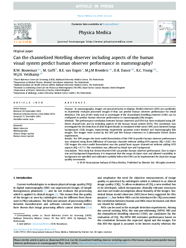 (PDF) Can the channelized Hotelling observer including aspects of the ...