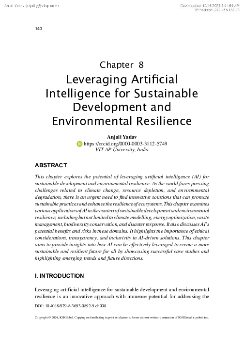 (PDF) Leveraging Artificial Intelligence for Sustainable Development ...