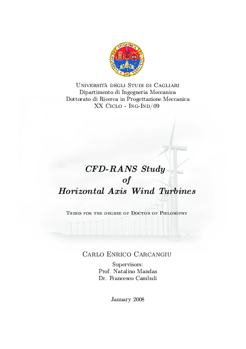 (PDF) CFD-RANS Study of Horizontal Axis Wind Turbines