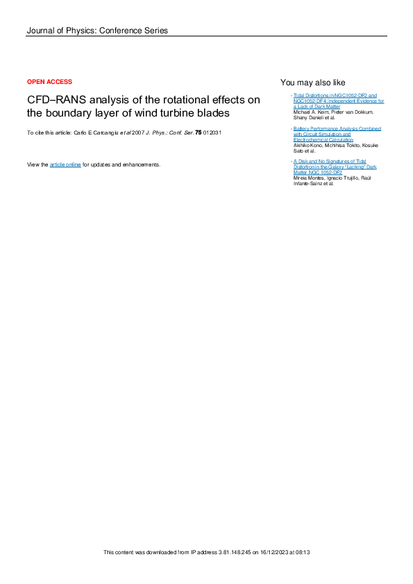 (PDF) CFD–RANS analysis of the rotational effects on the boundary layer ...