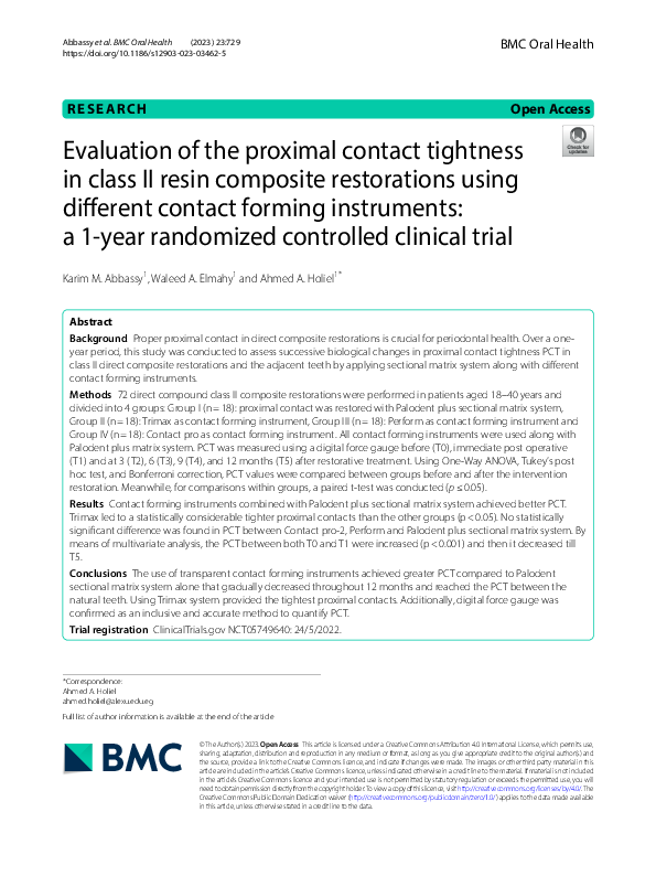 (PDF) Evaluation of the proximal contact tightness in class II resin ...