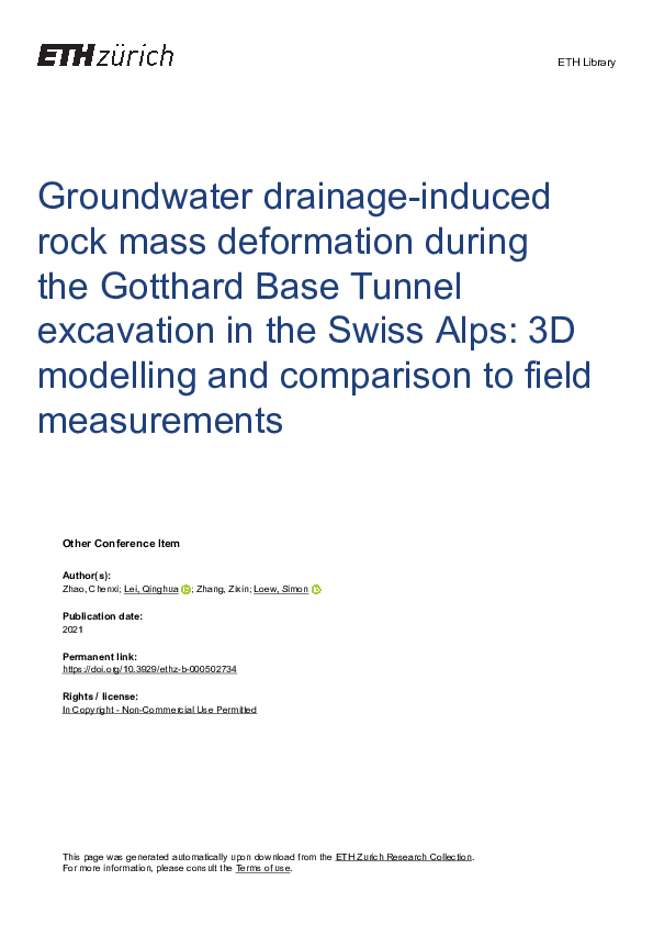 (PDF) Groundwater Drainage-Induced Rock Mass Deformation During the ...