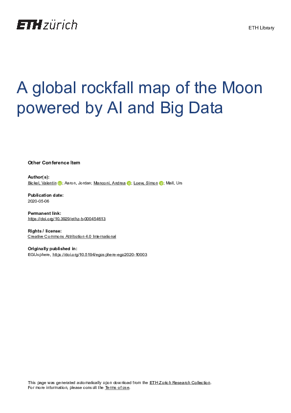 (PDF) A global rockfall map of the Moon powered by AI and Big Data