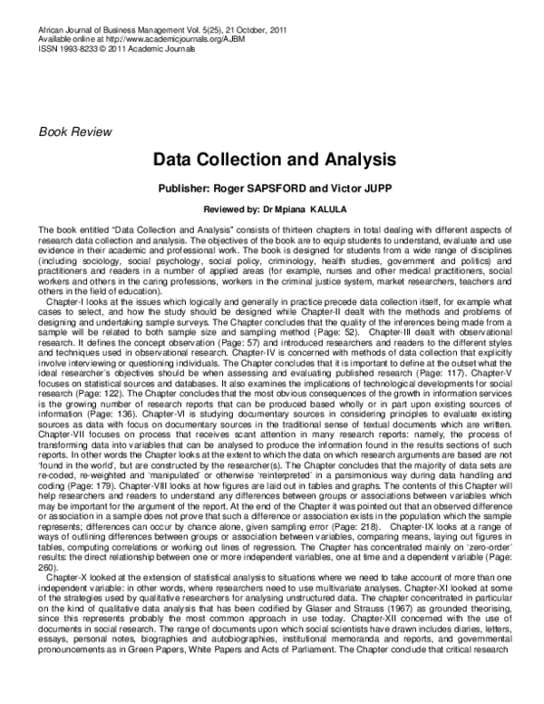 (PDF) Data Collection and Analysis