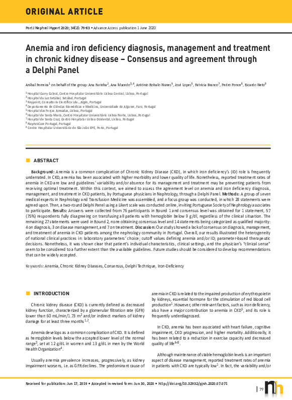 (PDF) Anemia and iron deficiency diagnosis, management and treatment in ...