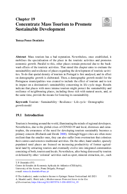 (PDF) Concentrate Mass Tourism to Promote Sustainable Development