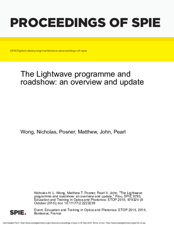 (PDF) Expanding STEM Through the Lightwave Programme