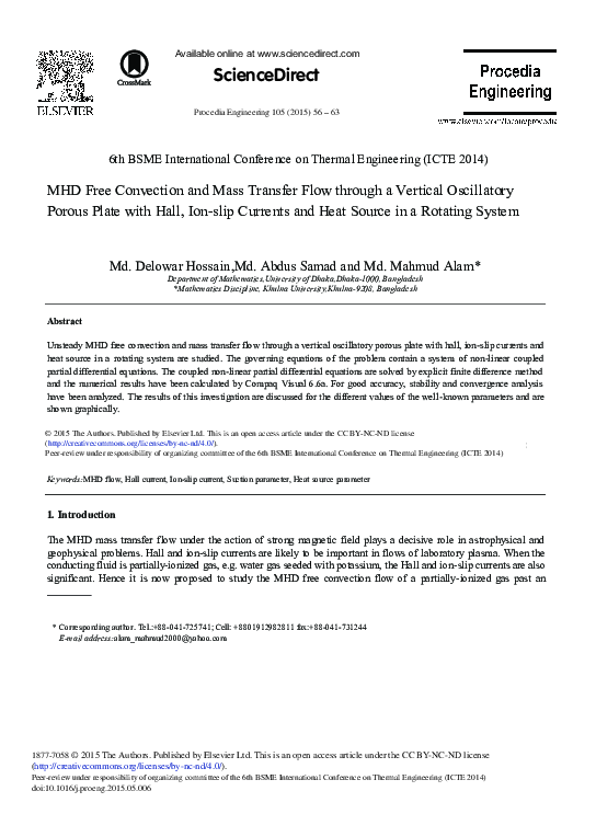 (PDF) MHD free-convection and mass transfer flow through a porous ...
