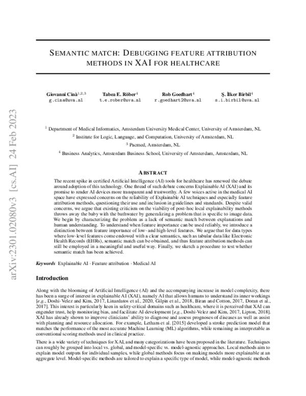 (PDF) Semantic match: Debugging feature attribution methods in XAI for ...