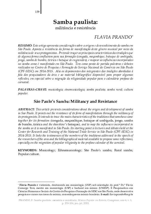 (PDF) Samba Paulista