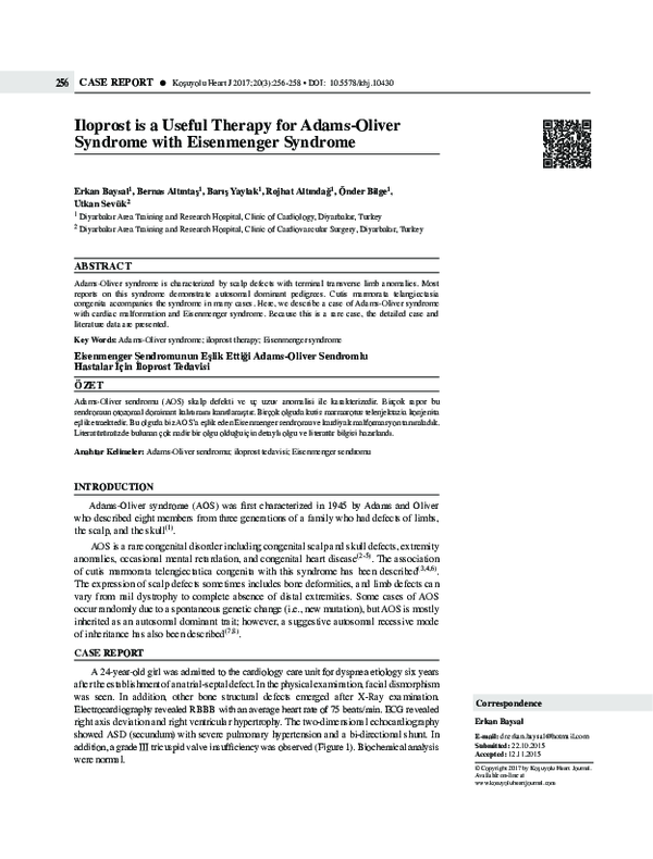 (PDF) Iloprost is a Useful Therapy for Adams-Oliver Syndrome with ...