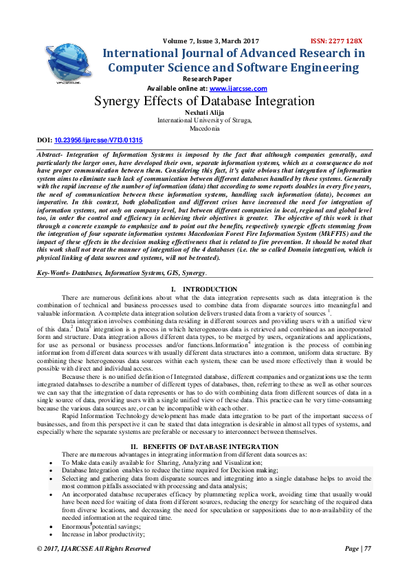 (PDF) Synergy Effects of Database Integration
