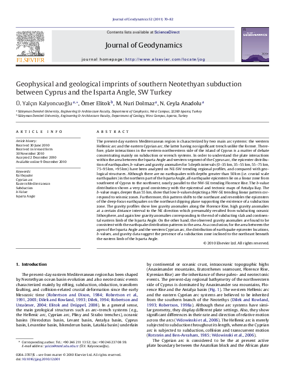 (PDF) Geophysical and geological imprints of southern Neotethyan ...