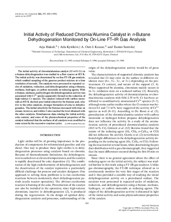 (PDF) Initial Activity of Reduced Chromia/Alumina Catalyst inn-Butane ...