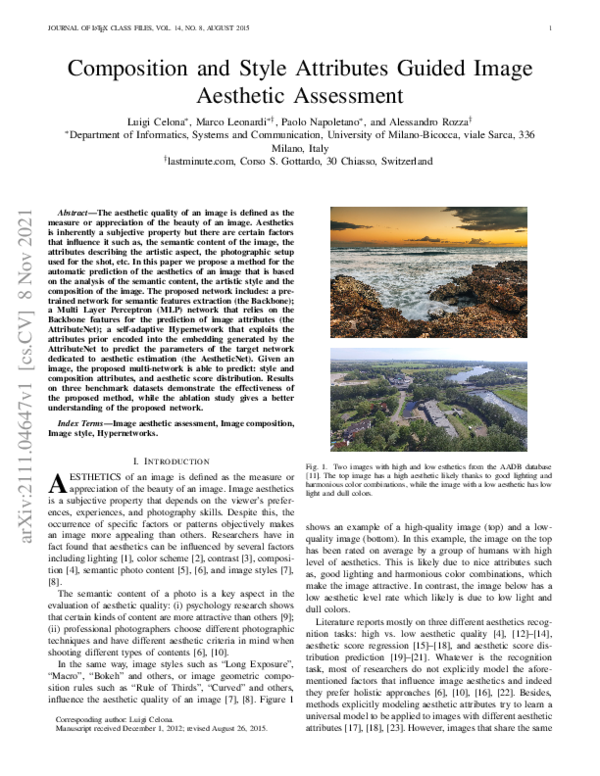 (PDF) Composition and Style Attributes Guided Image Aesthetic Assessment