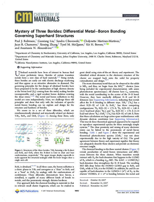 (PDF) Mystery of Three Borides: Differential Metal–Boron Bonding ...