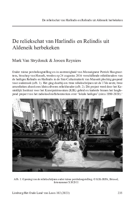 (PDF) De reliekschat van Harlindis en Relindis uit Aldeneik herbekeken