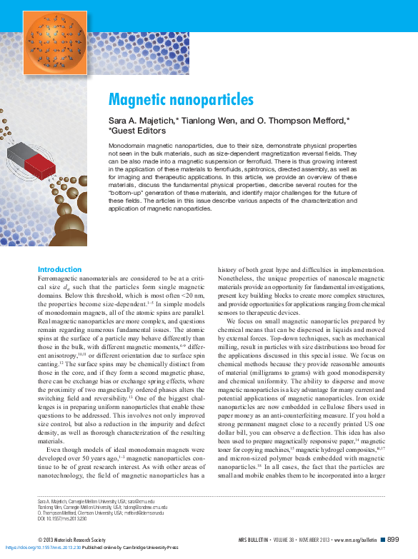 (PDF) Magnetic nanoparticles