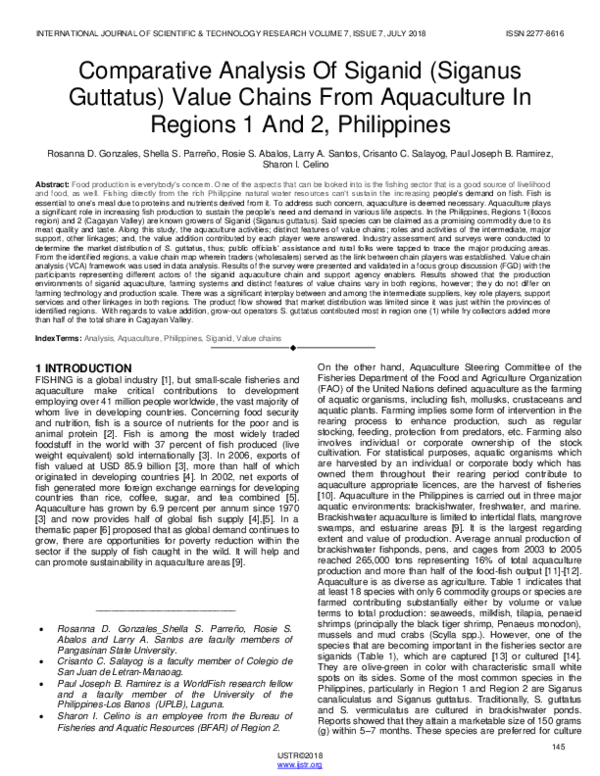 (PDF) Comparative Analysis Of Siganid (Siganus Guttatus) Value Chains ...