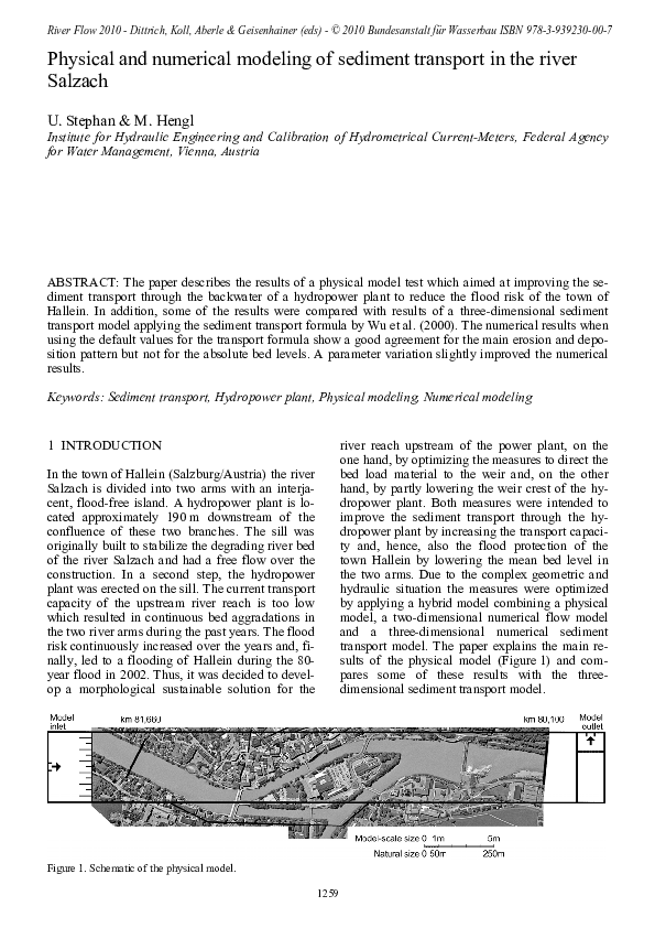 (PDF) Physical and numerical modeling of sediment transport in the ...
