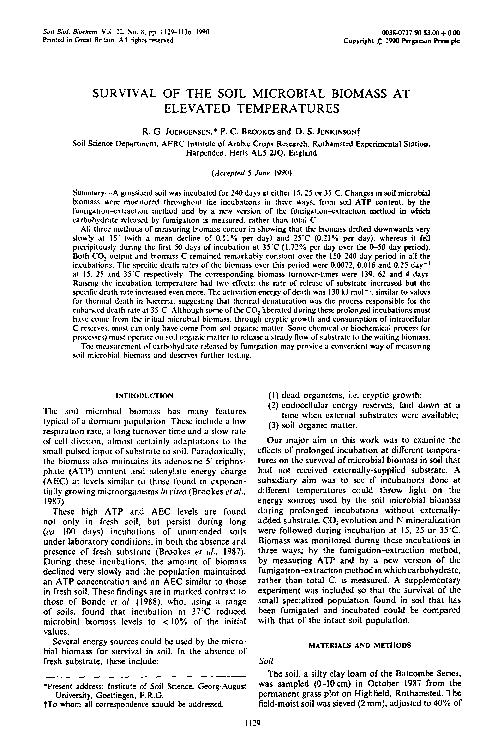 (PDF) Survival of the soil microbial biomass at elevated temperatures ...