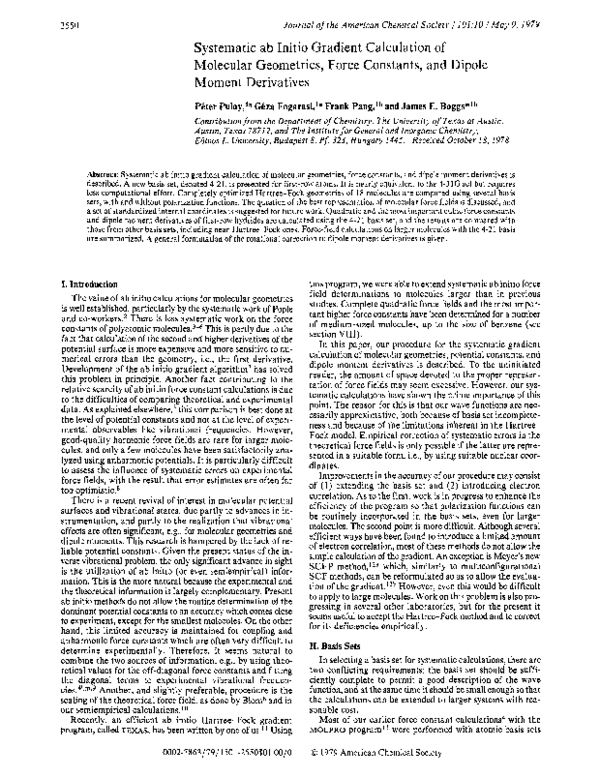 Pdf Cheminform Abstract Systematic Ab Initio Gradient Calculation Of
