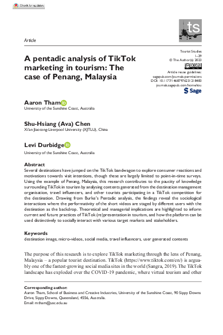 (PDF) A pentadic analysis of TikTok marketing in tourism: The case of ...